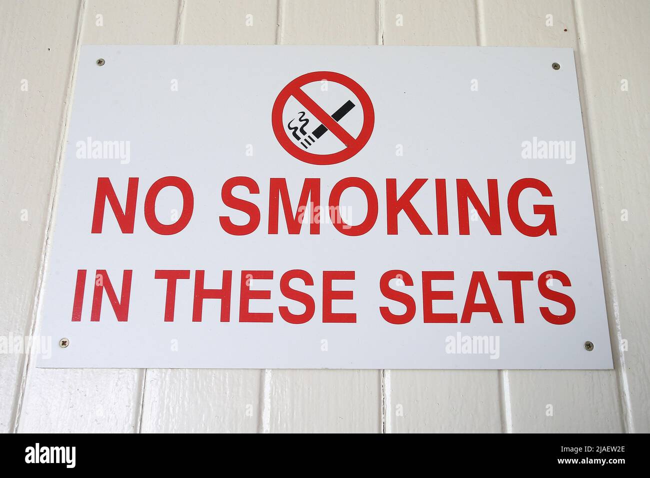No smoking in these seats sign ahead of Kent Spitfires vs Essex Eagles ...