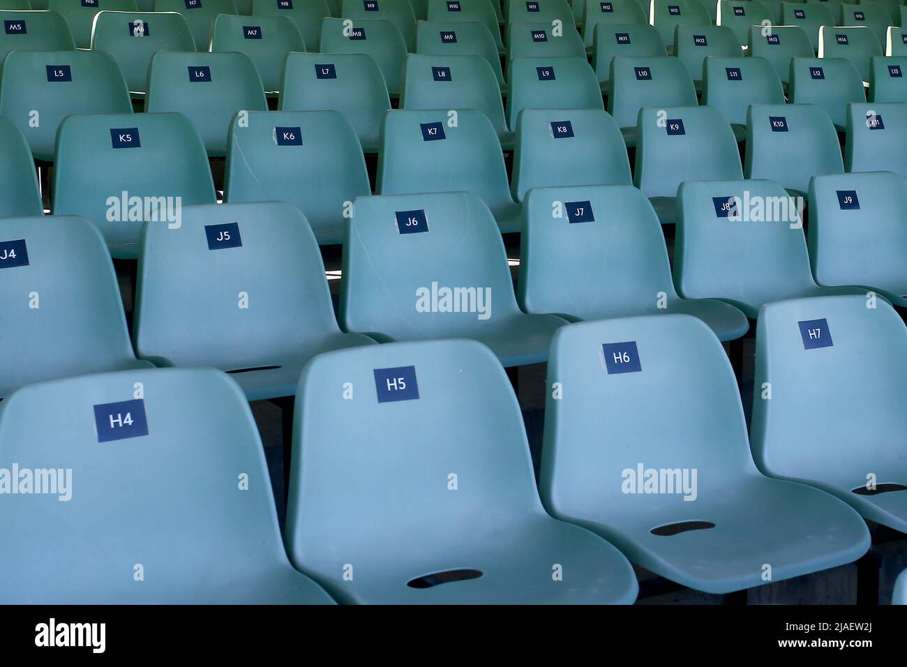 General view of seats in the refurbished Frank Woolley stand Kent ...