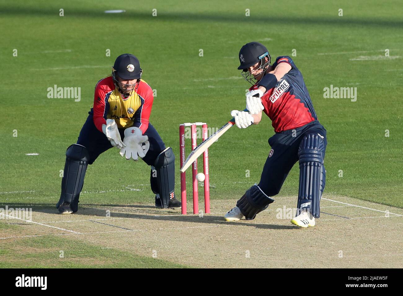 Joe Denly in batting action for Kent during Kent Spitfires vs Essex ...