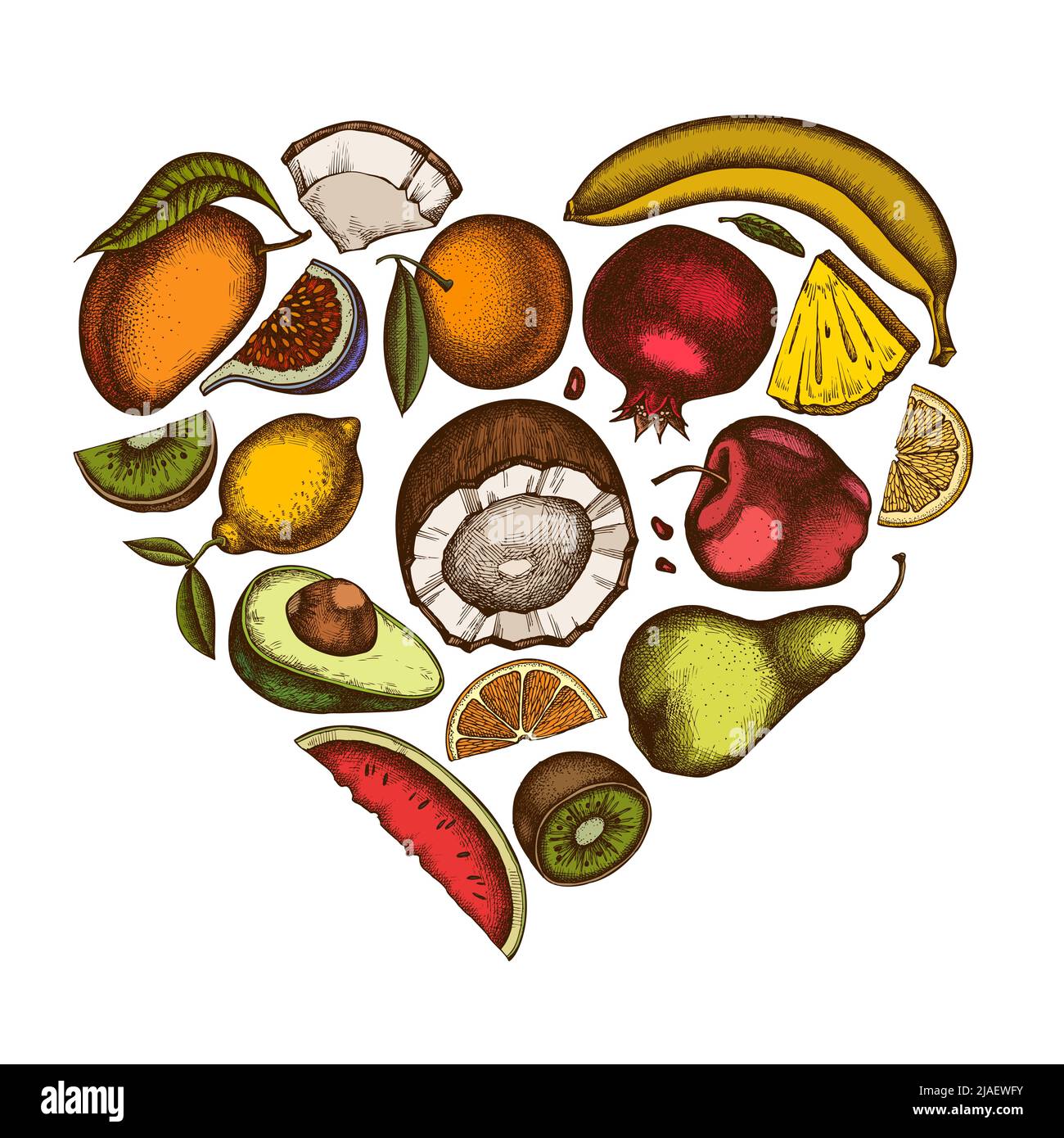 Mango pineapple bananas Stock Vector Images - Alamy
