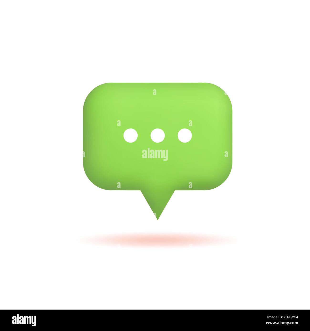 3d social media notification, speech buuble with three white dots ...