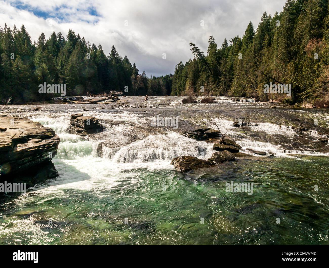 Nymph Falls on Vancouver Island, Puntledge River white water Stock ...