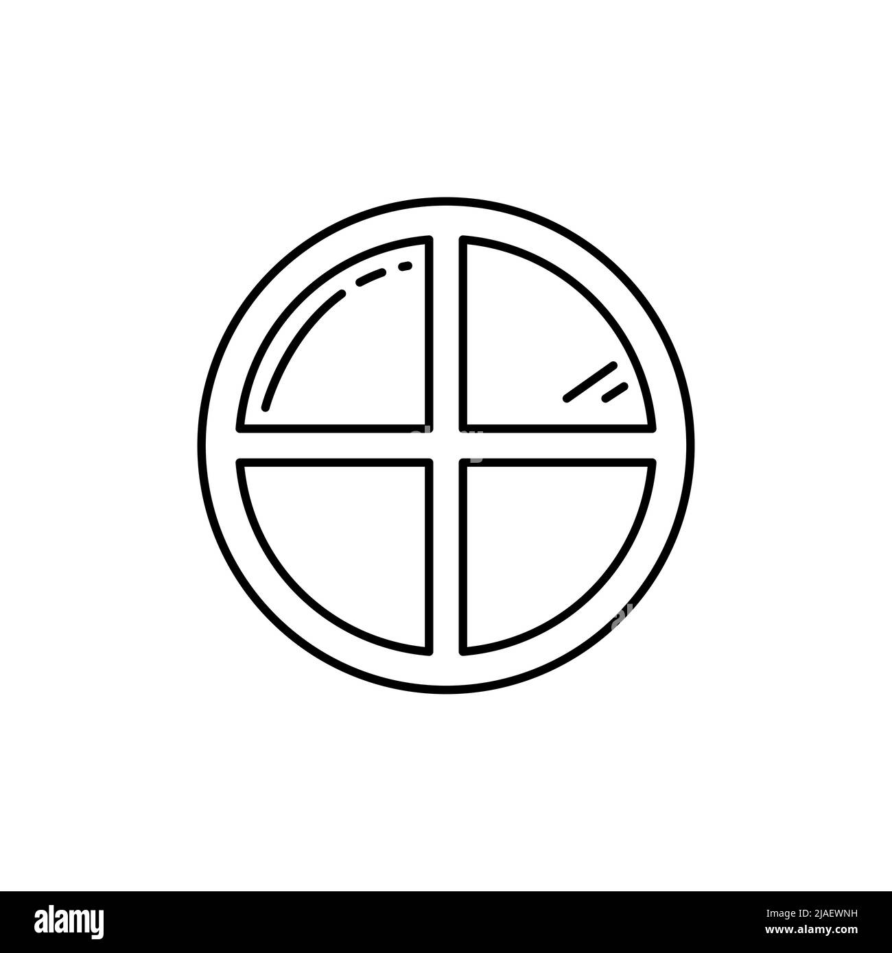 Circle Windows icon, Linear style. Vector Architecture elements. Line ...