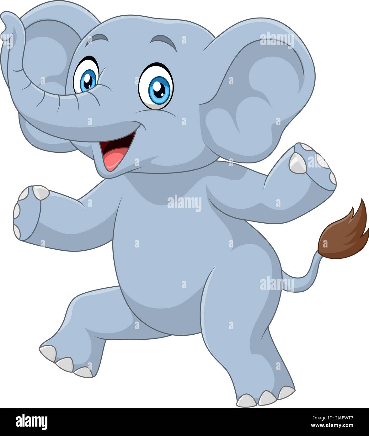 Cartoon funny little elephant dancing Stock Vector Image & Art - Alamy