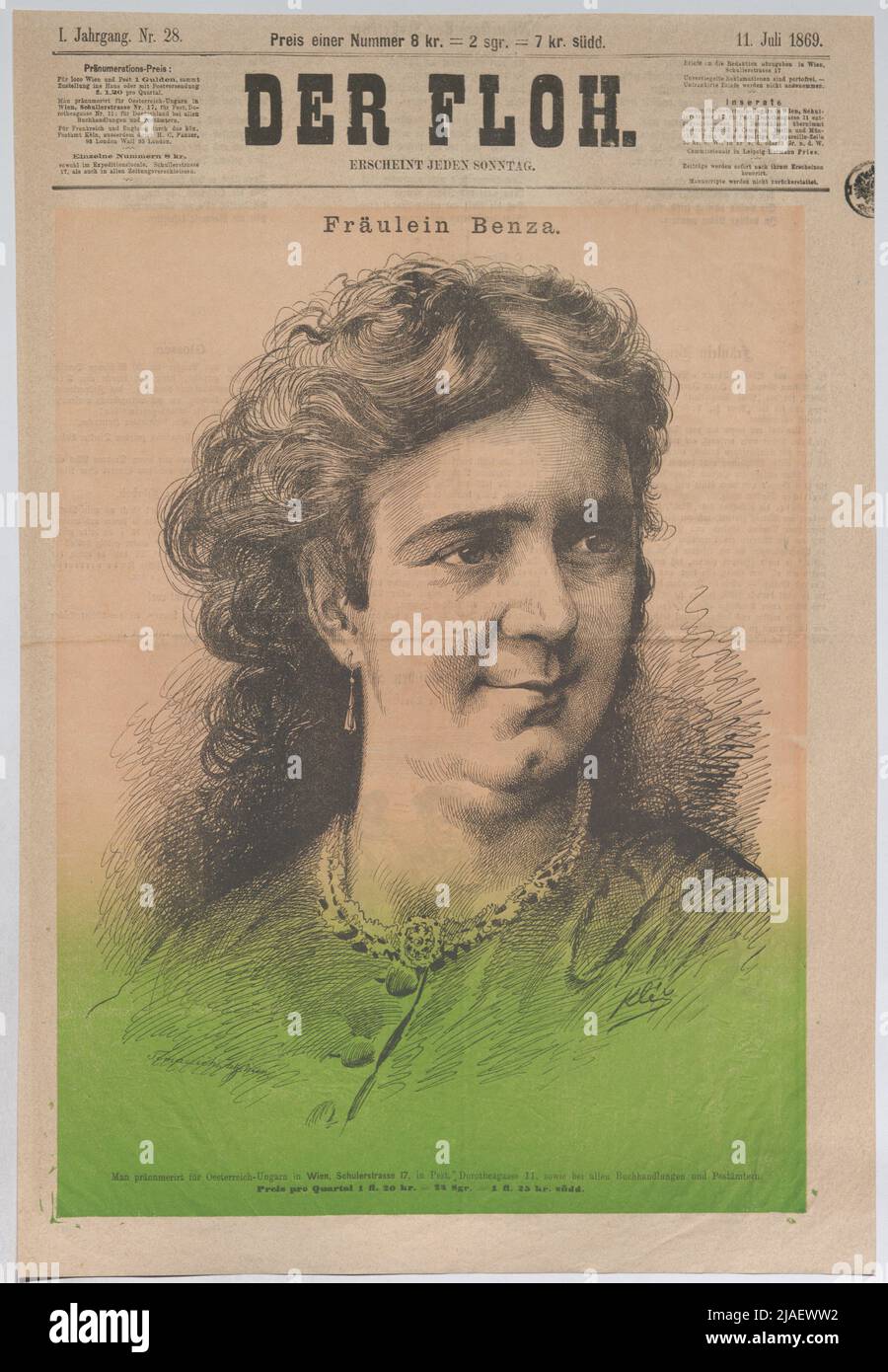 Miss Benza (title page of "Der Floh"). Karl Klic (1841-1926), Artist ...