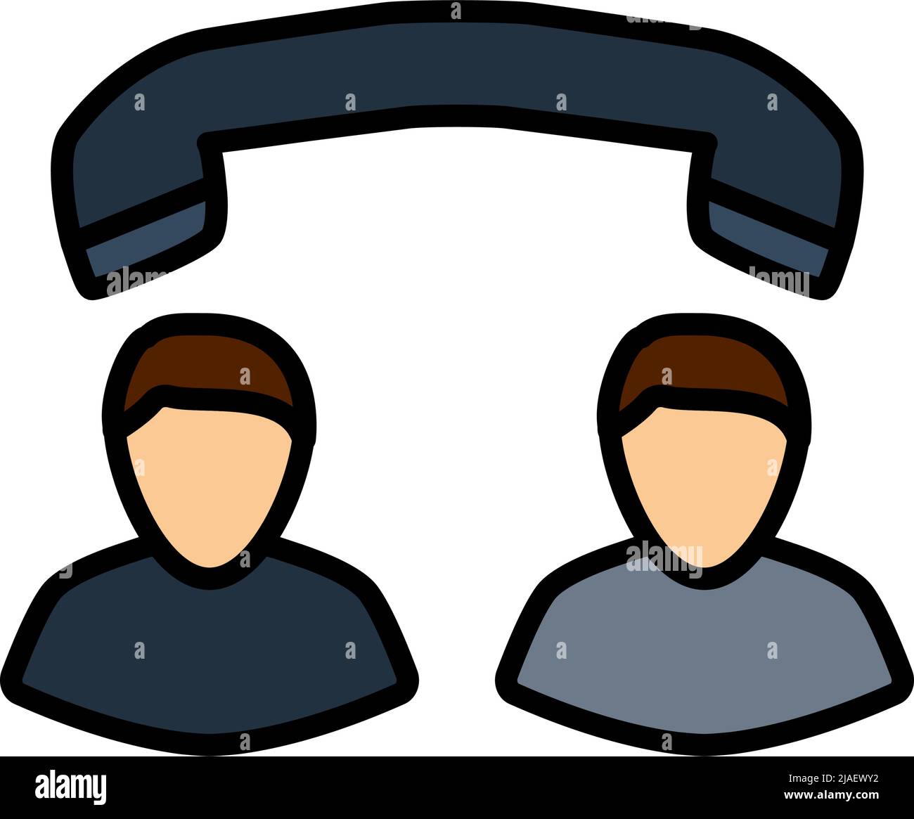Icon Of Telephone Conversation. Editable Bold Outline With Color Fill ...