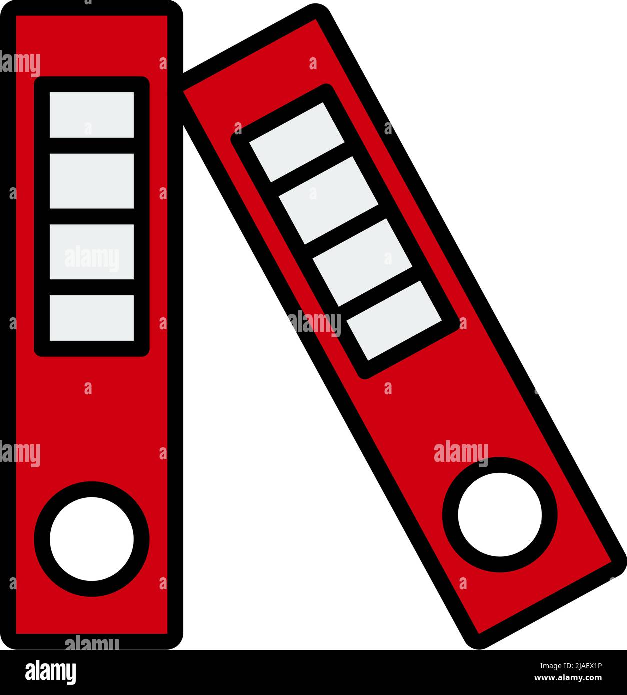 Icon Of Folders With Clip. Editable Bold Outline With Color Fill Design. Vector Illustration ...