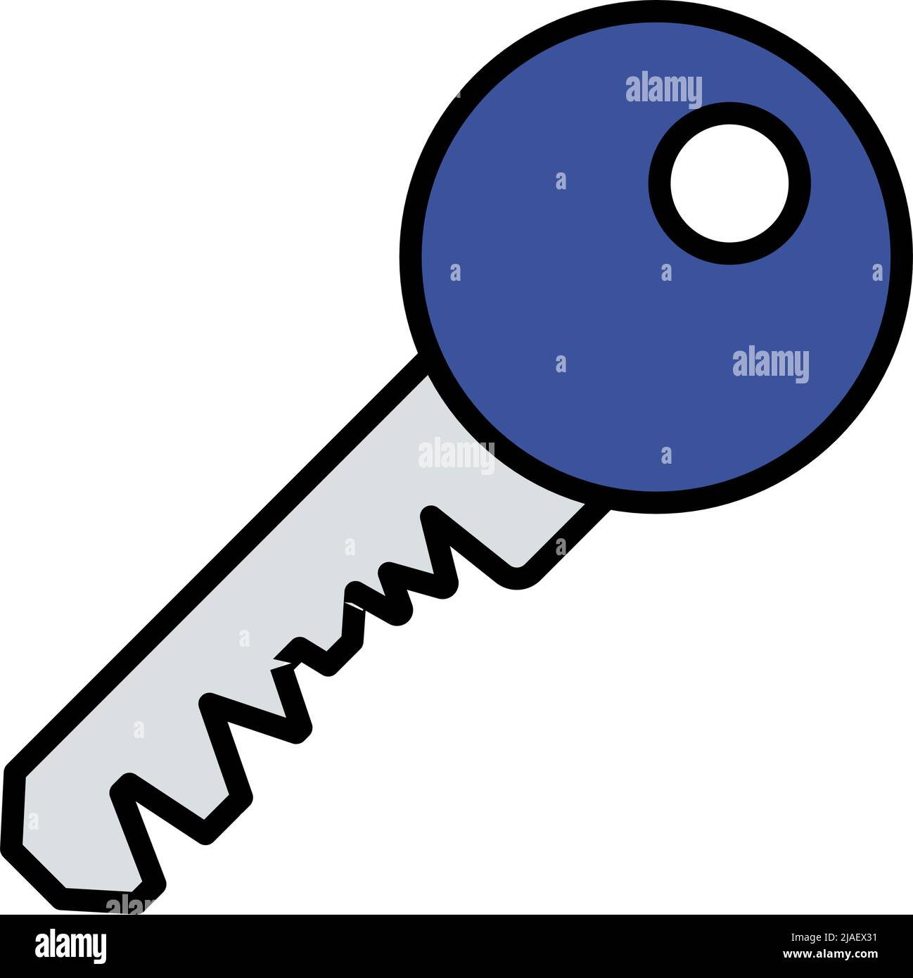 Icon Of Key. Editable Bold Outline With Color Fill Design. Vector ...