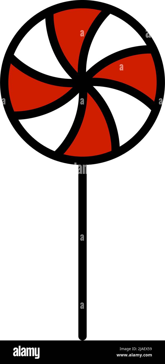 Stick Candy Icon. Editable Bold Outline With Color Fill Design. Vector ...