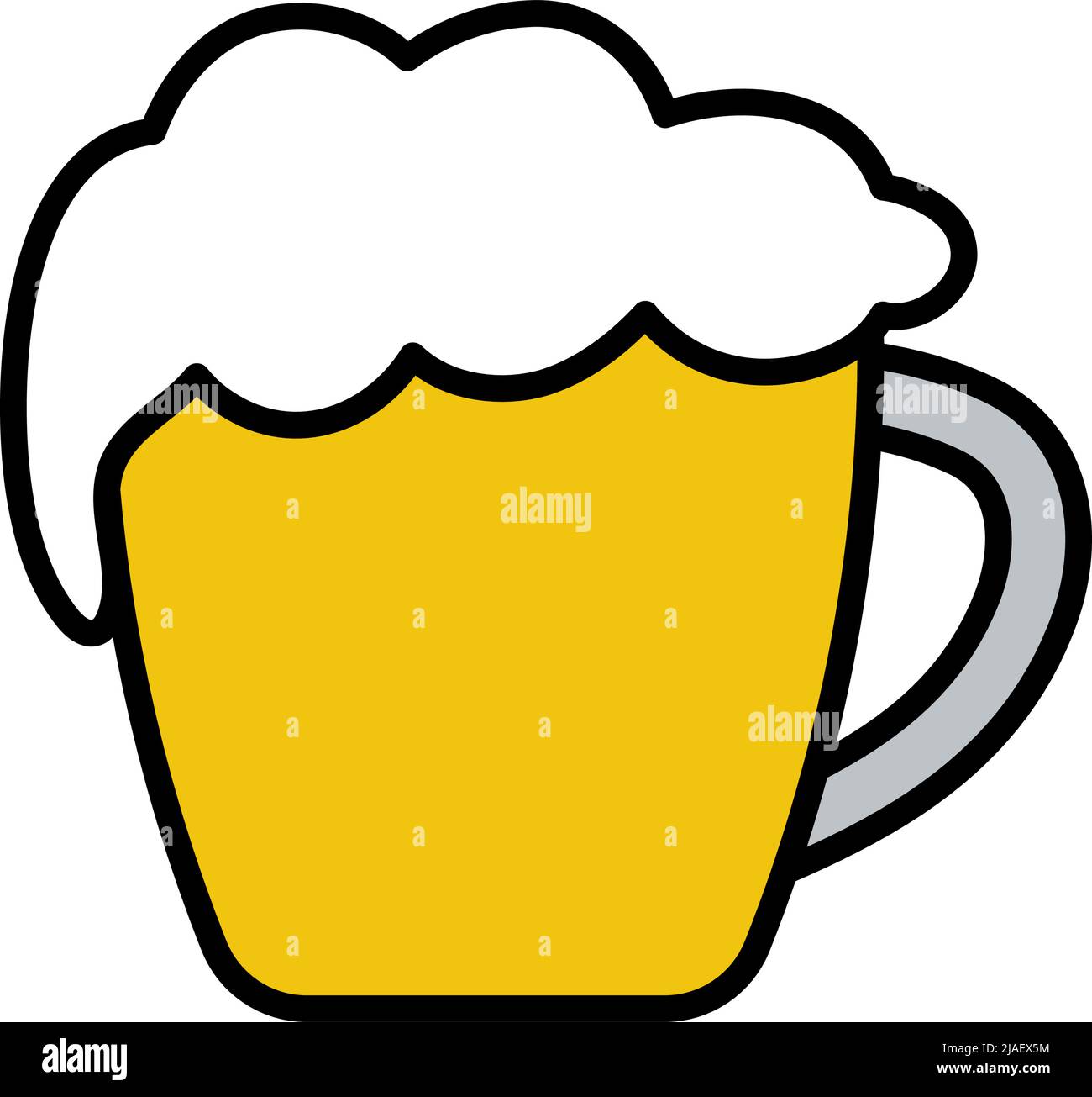 Mug Of Beer Icon. Editable Bold Outline With Color Fill Design. Vector ...