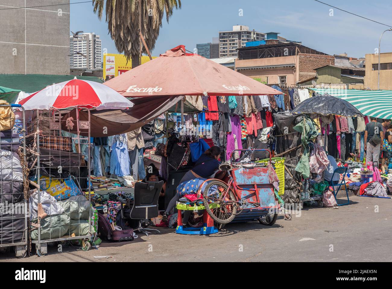 Street market in the Vega Central district of Santiago, Chile Stock ...