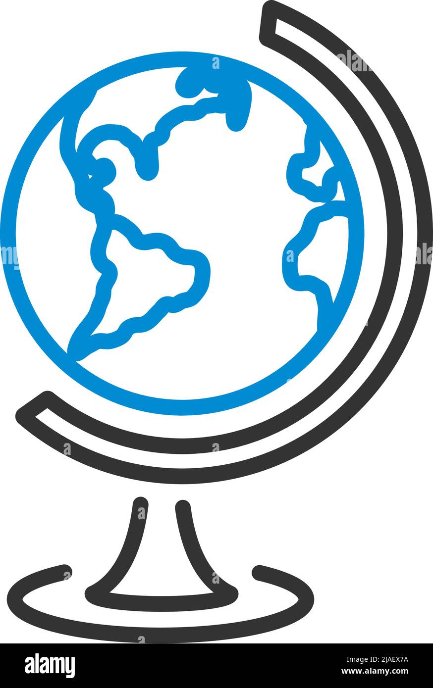 Icon Of Globe. Editable Bold Outline With Color Fill Design. Vector ...