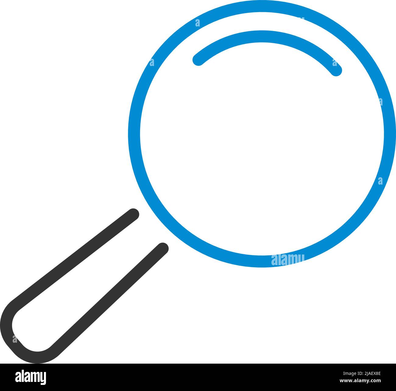 Icon Of Magnifier. Editable Bold Outline With Color Fill Design. Vector ...