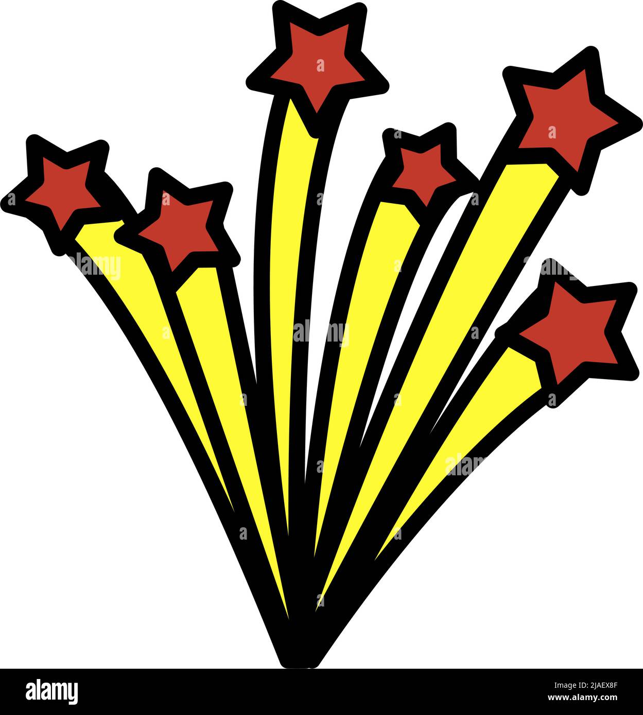 Fireworks Icon. Editable Bold Outline With Color Fill Design. Vector ...