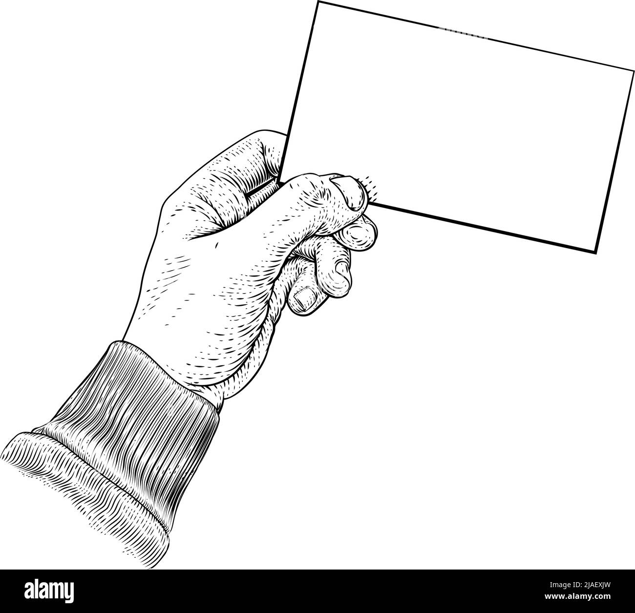 Hand Holding Business Card Letter Message Flyer Stock Vector Image ...