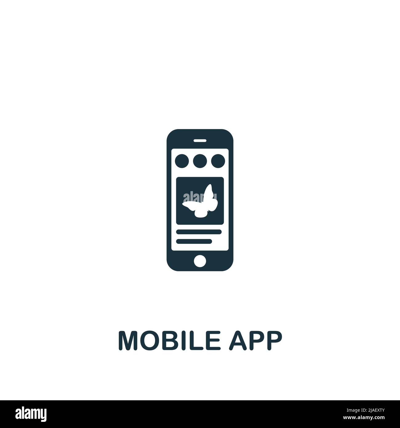 Mobile App icon. Monochrome simple Web Design icon for templates, web ...