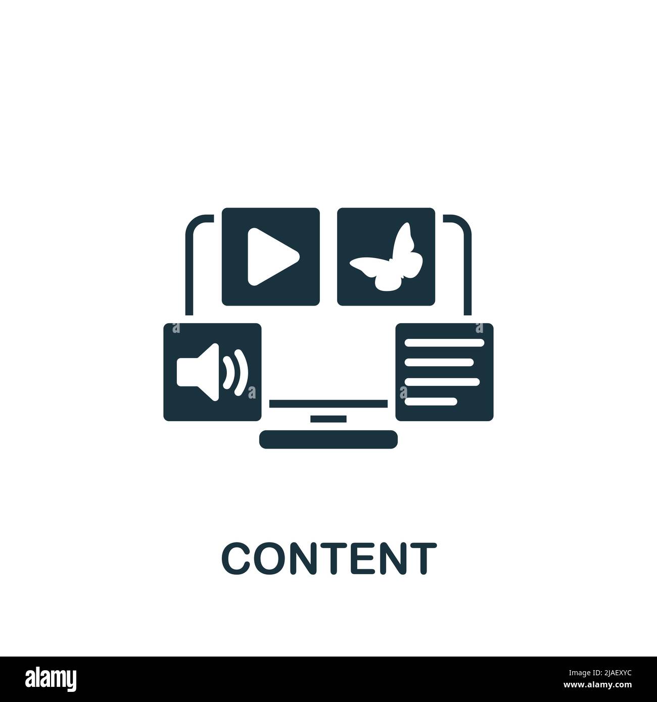 Content icon. Monochrome simple Web Design icon for templates, web ...