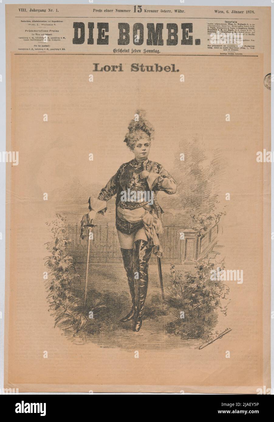 Lori Stubel. ". Singer Lori Stubel in uniform (title page of" Die Bomb ...