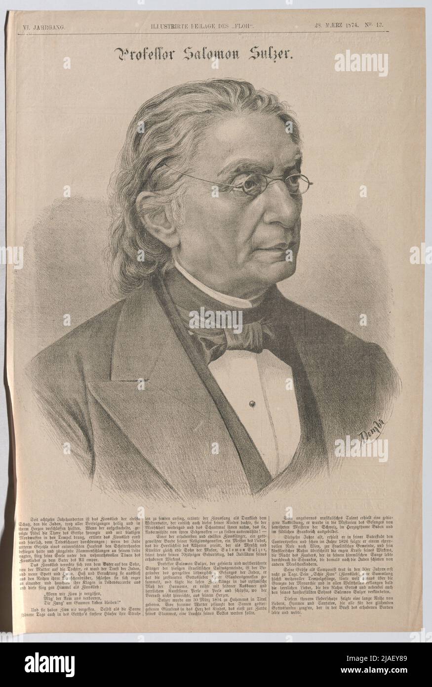 Oberkantor Sulzer. (For the seventy anniversary.) ". Salomon Sulzer ...