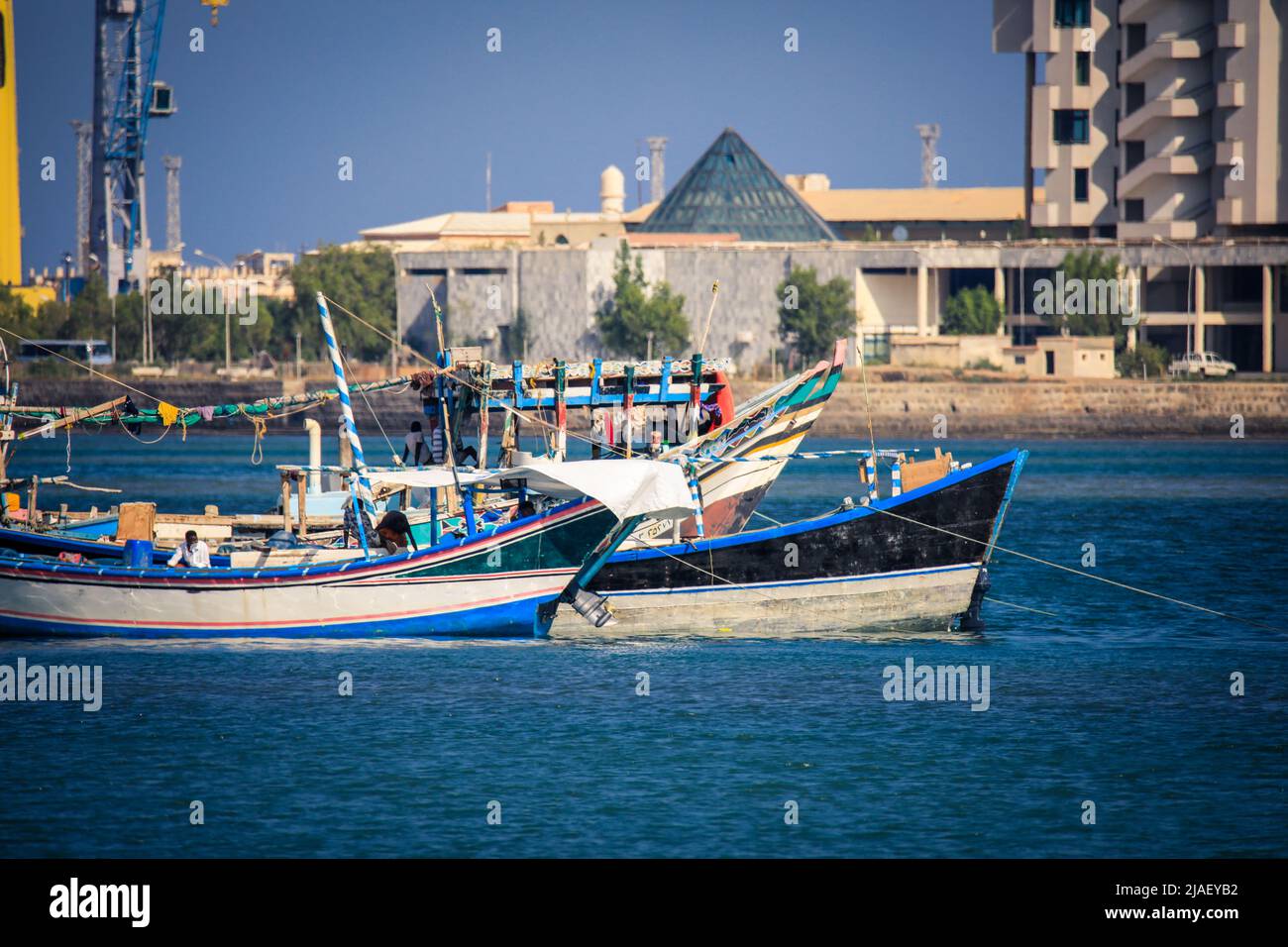 Nice View to the Blue Water Port in the Massawa Stock Photo - Alamy