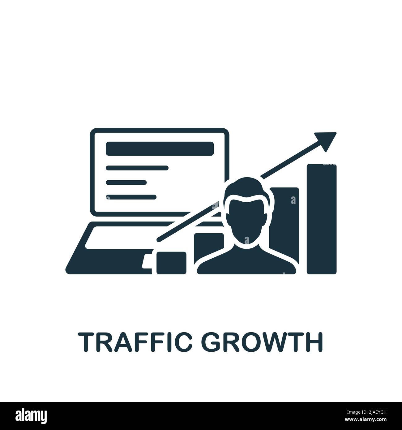 Traffic Growth icon. Monochrome simple Web Design icon for templates ...