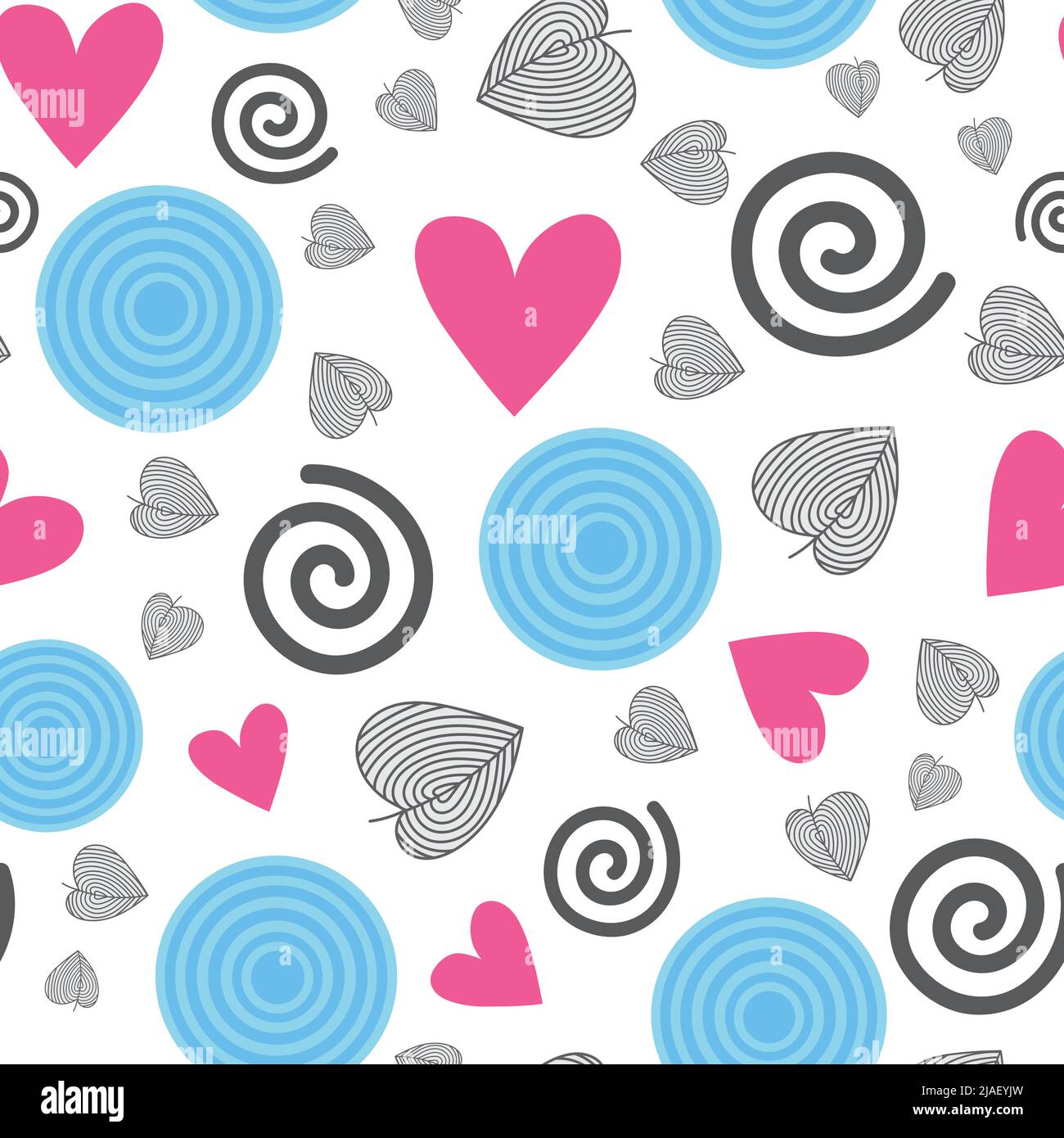 Seamless abstract geometric pattern with heart shape, circles and ...