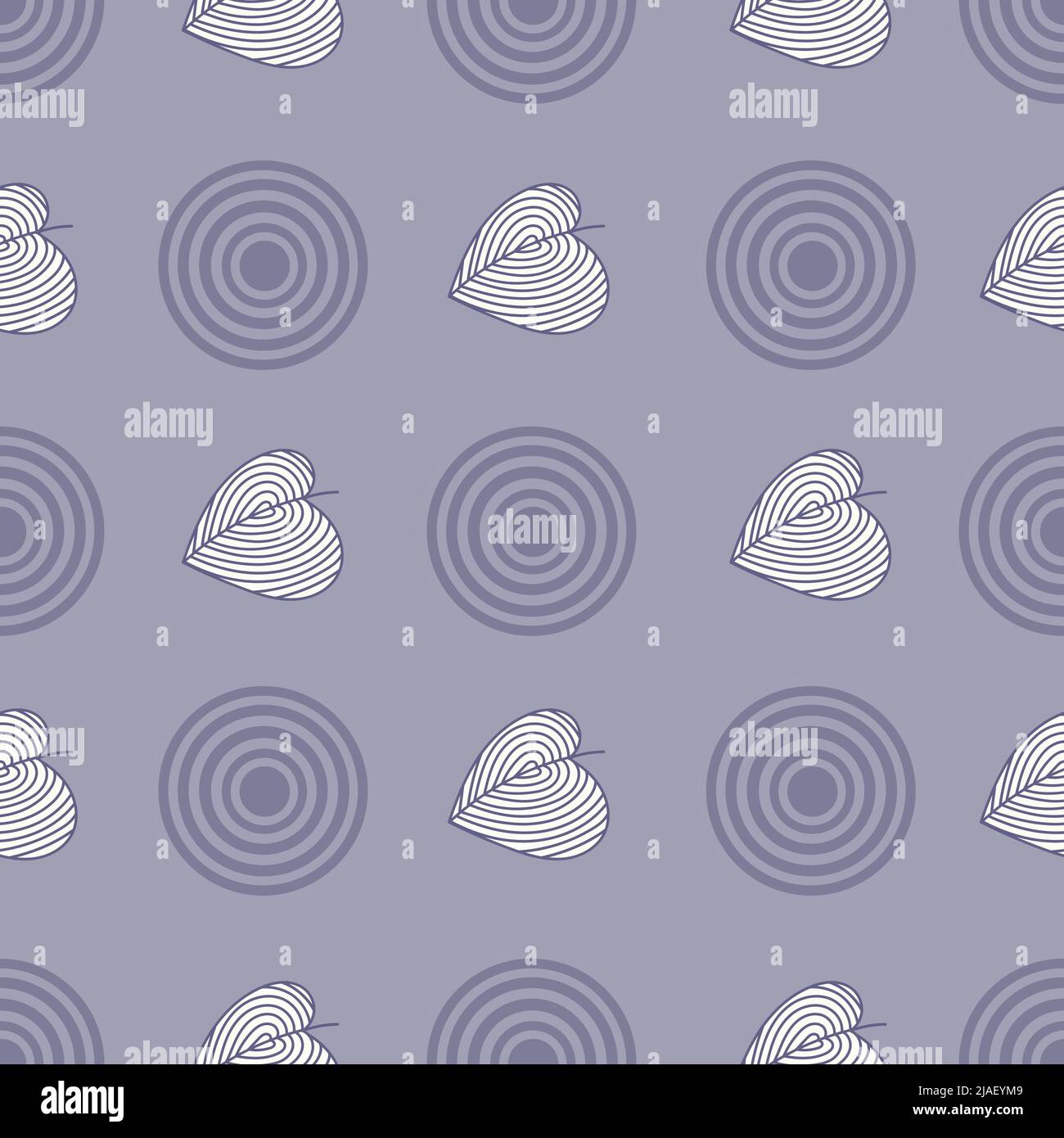 Leaves and spiral monochromatic violet seamless pattern Stock Vector ...