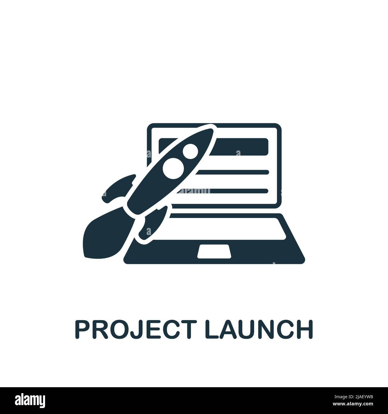 Project Launch icon. Monochrome simple Web Development icon for ...