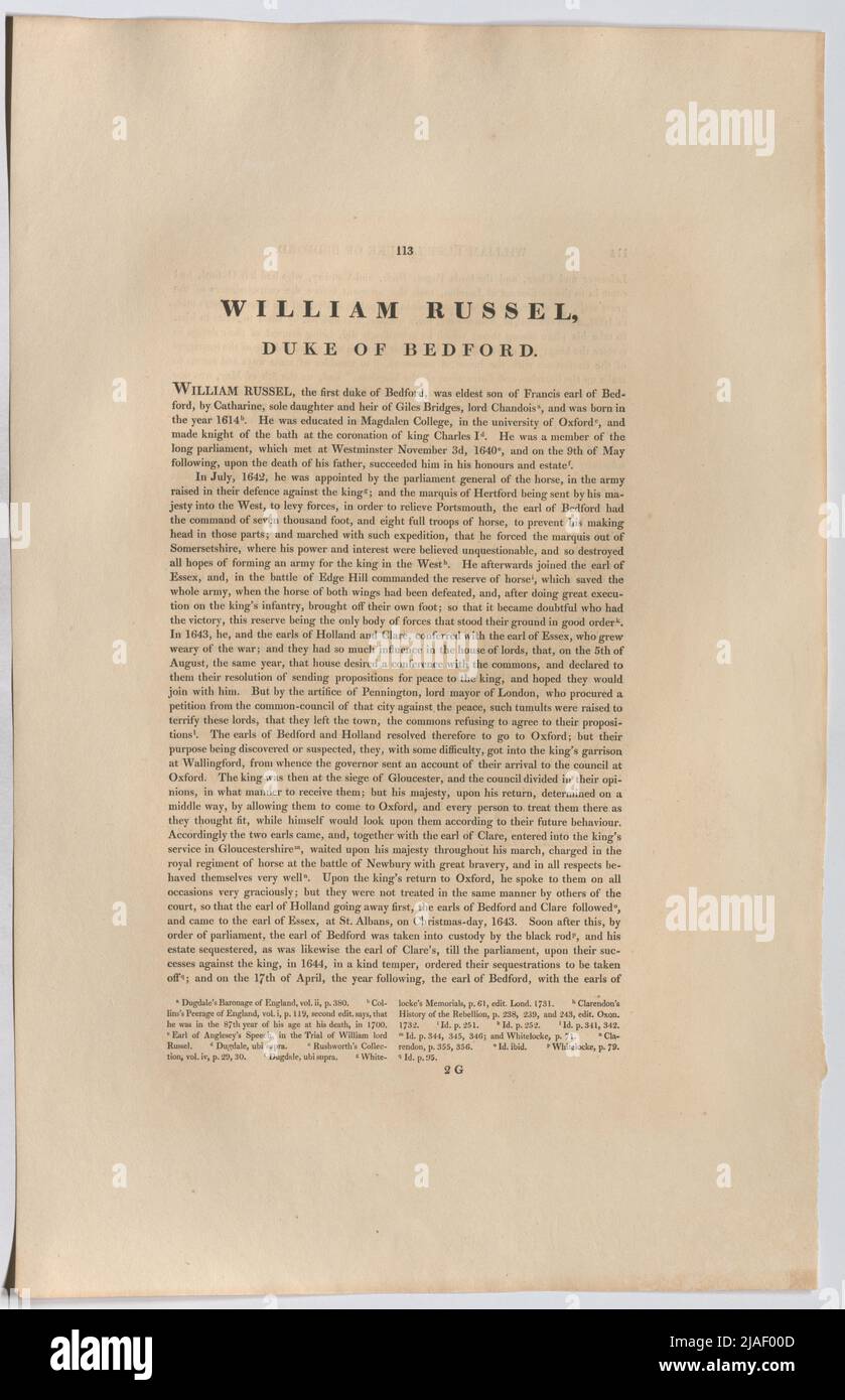WILLIAM RUSSEL, DUKE OF BEDFORD.". Biografie von William Russell, 1st ...