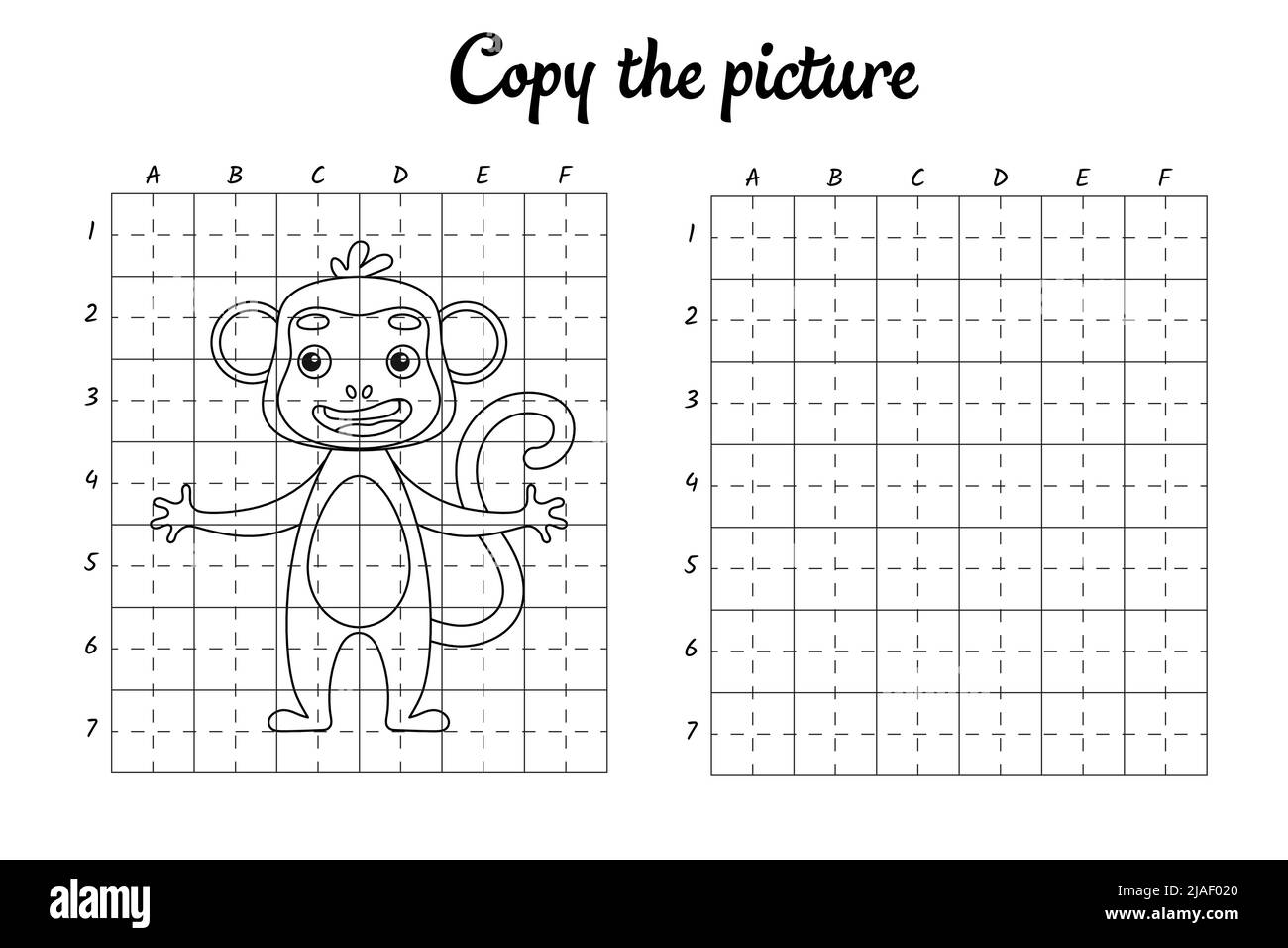 Copy the picture. Draw by grid. Coloring book pages for kids ...
