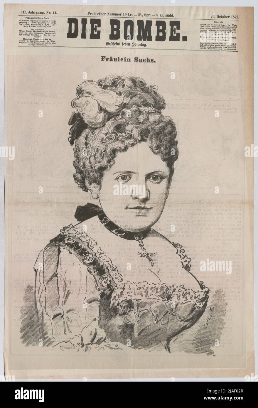 Miss Sachs. ". Fräulein Sachs, actress (title page of" Die Bomb ...