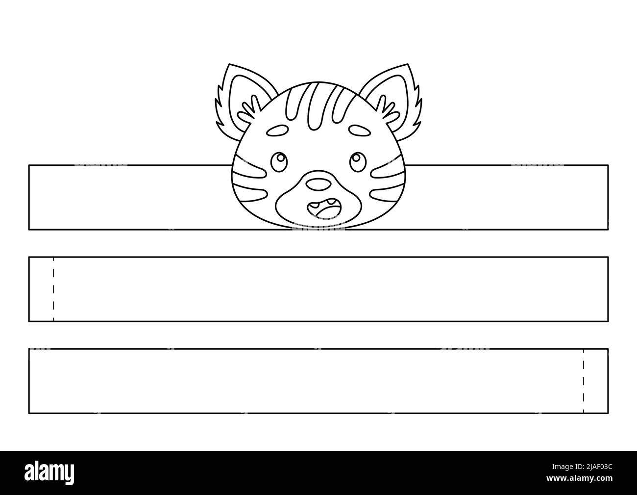 Printable tiger paper crown. Fun accessory for entertainment. Diy cut ...