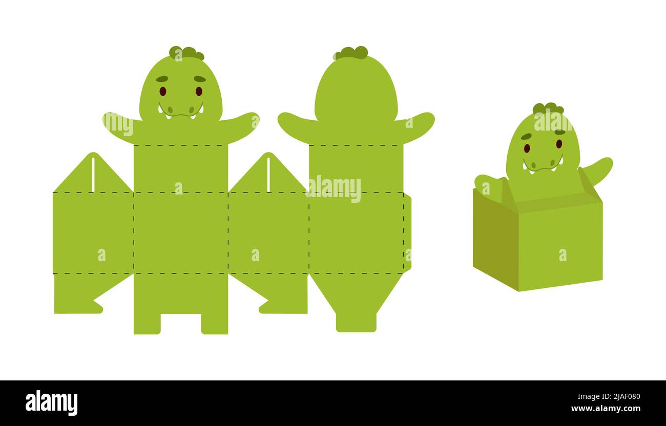 Simple packaging favor box crocodile design for sweets, candies, small ...
