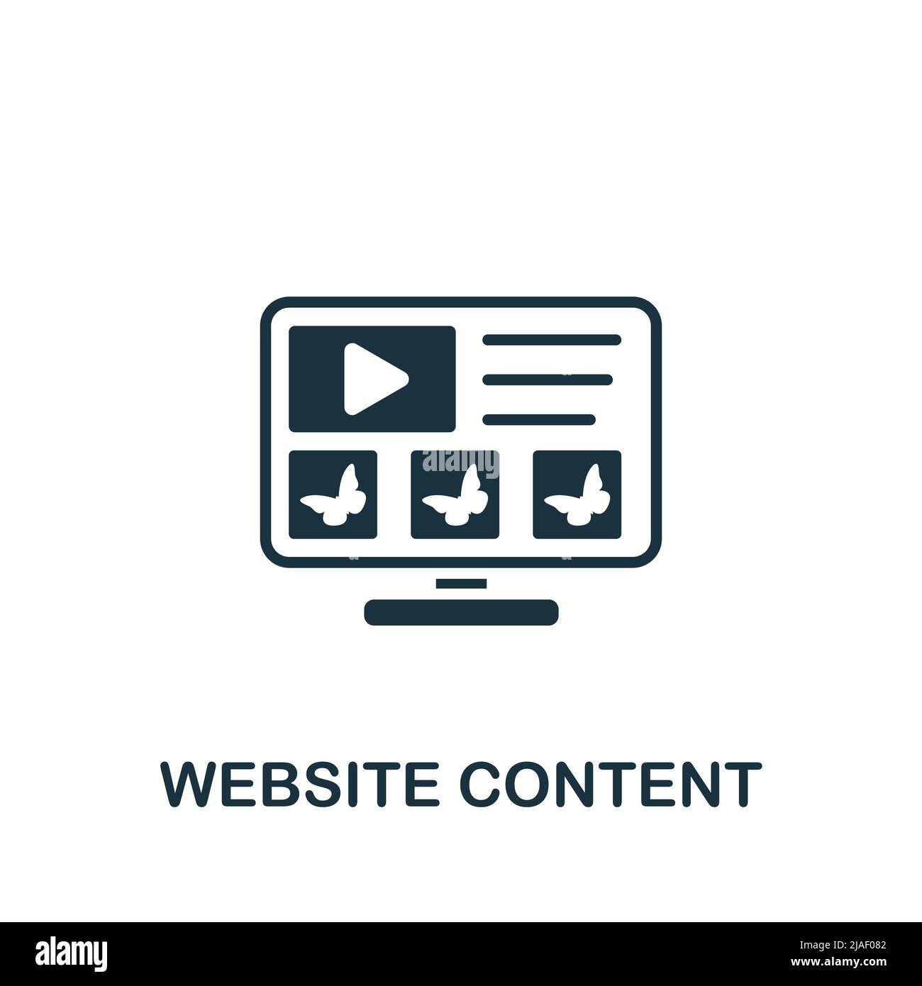 Website Content icon. Monochrome simple Web Development icon for ...