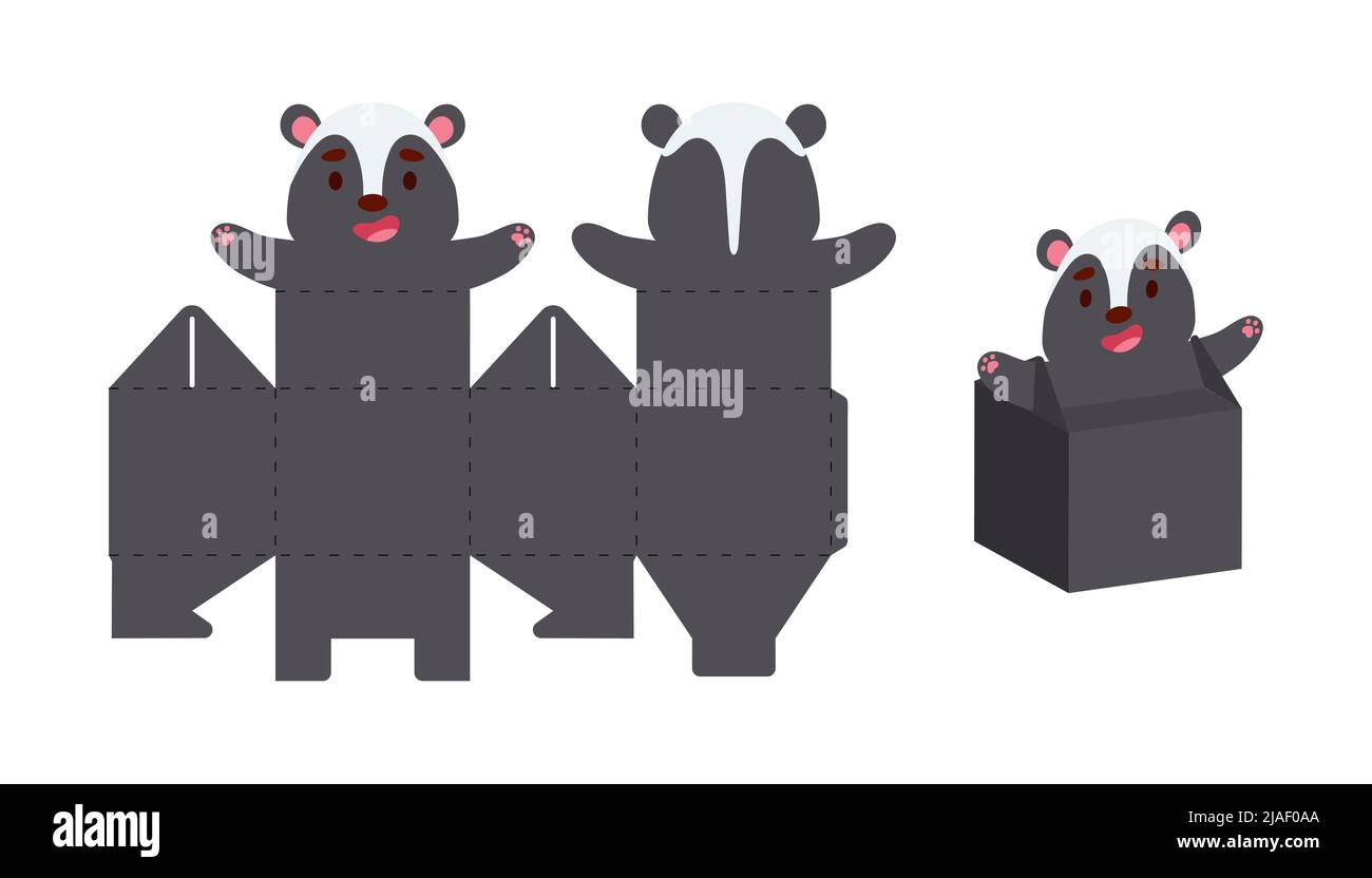 Simple packaging favor box skunk design for sweets, candies, small ...