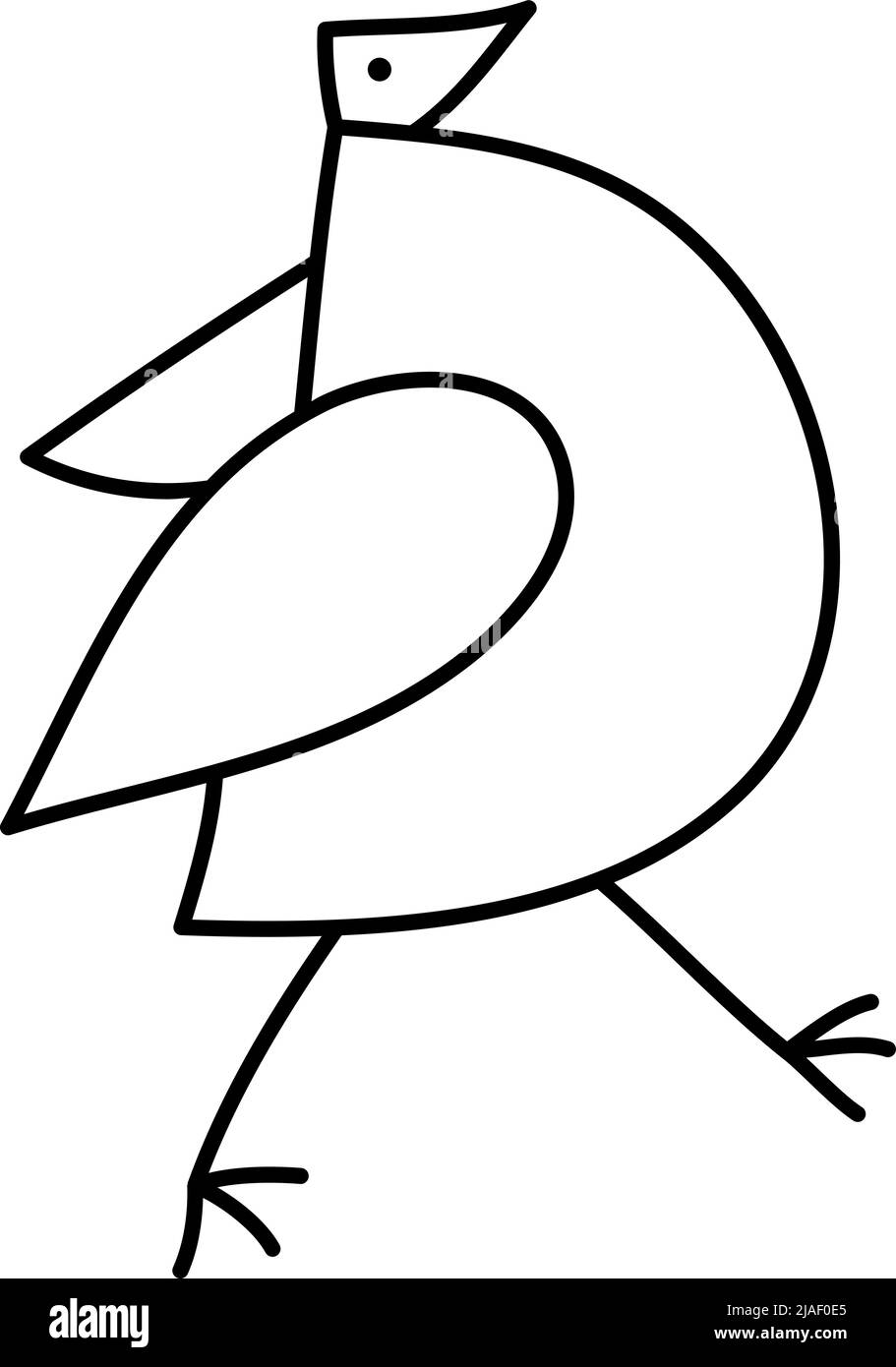 Vector Monoline Cute Bird line art outline logo icon sign symbol design ...
