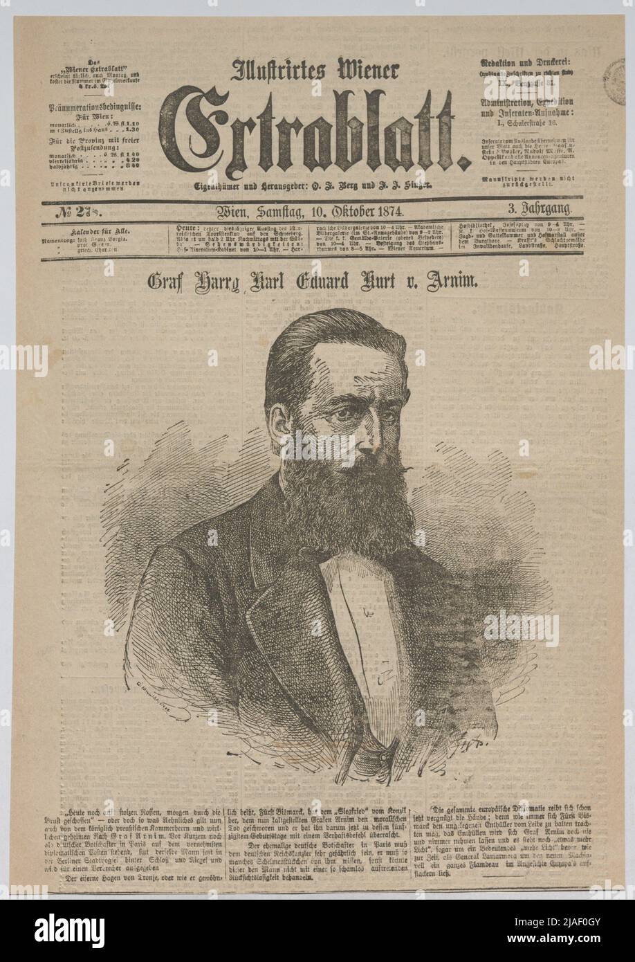 Count Harry Karl Eduard Kurt v. Arnim ("Illustrirted Wiener Extrablatt ...