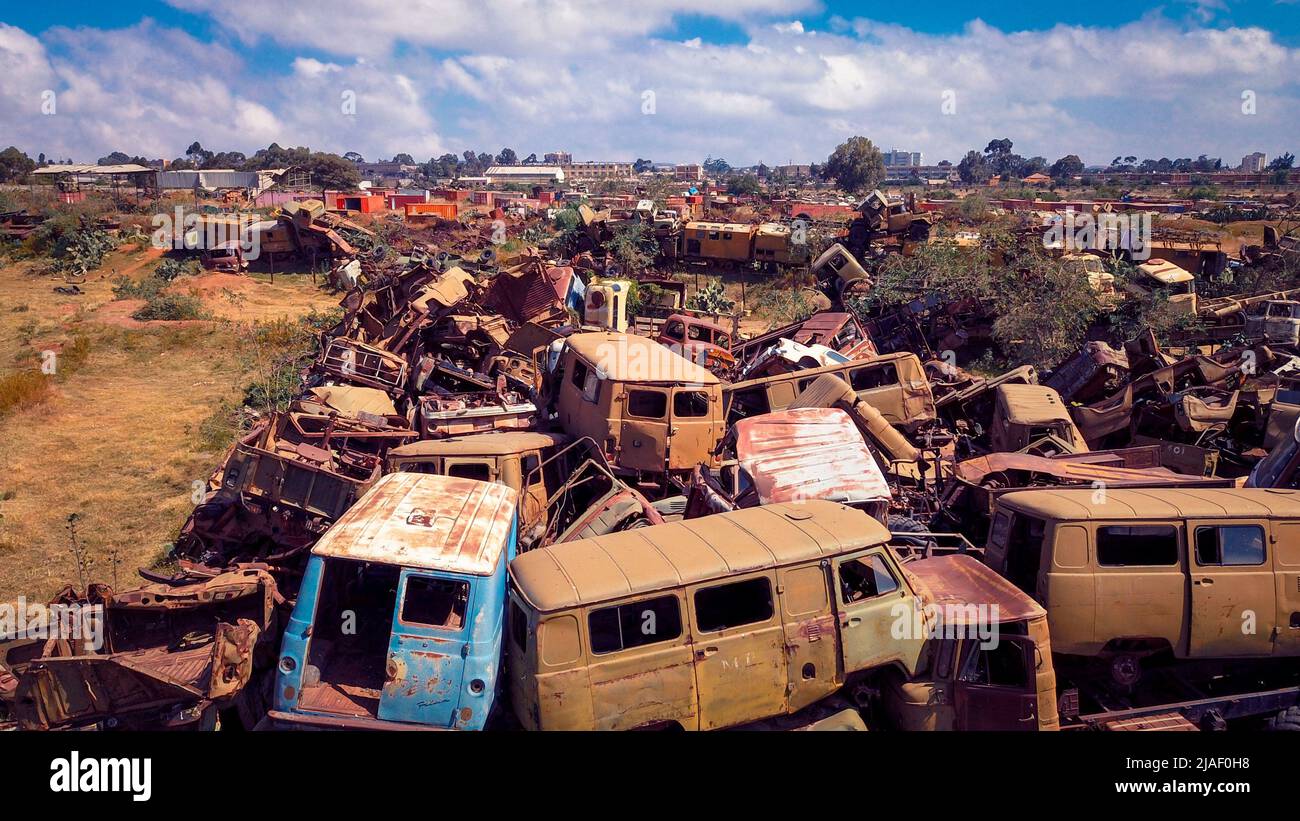 Abandoned Army Tanks on the Tank Graveyard in Asmara, Eritrea Stock ...