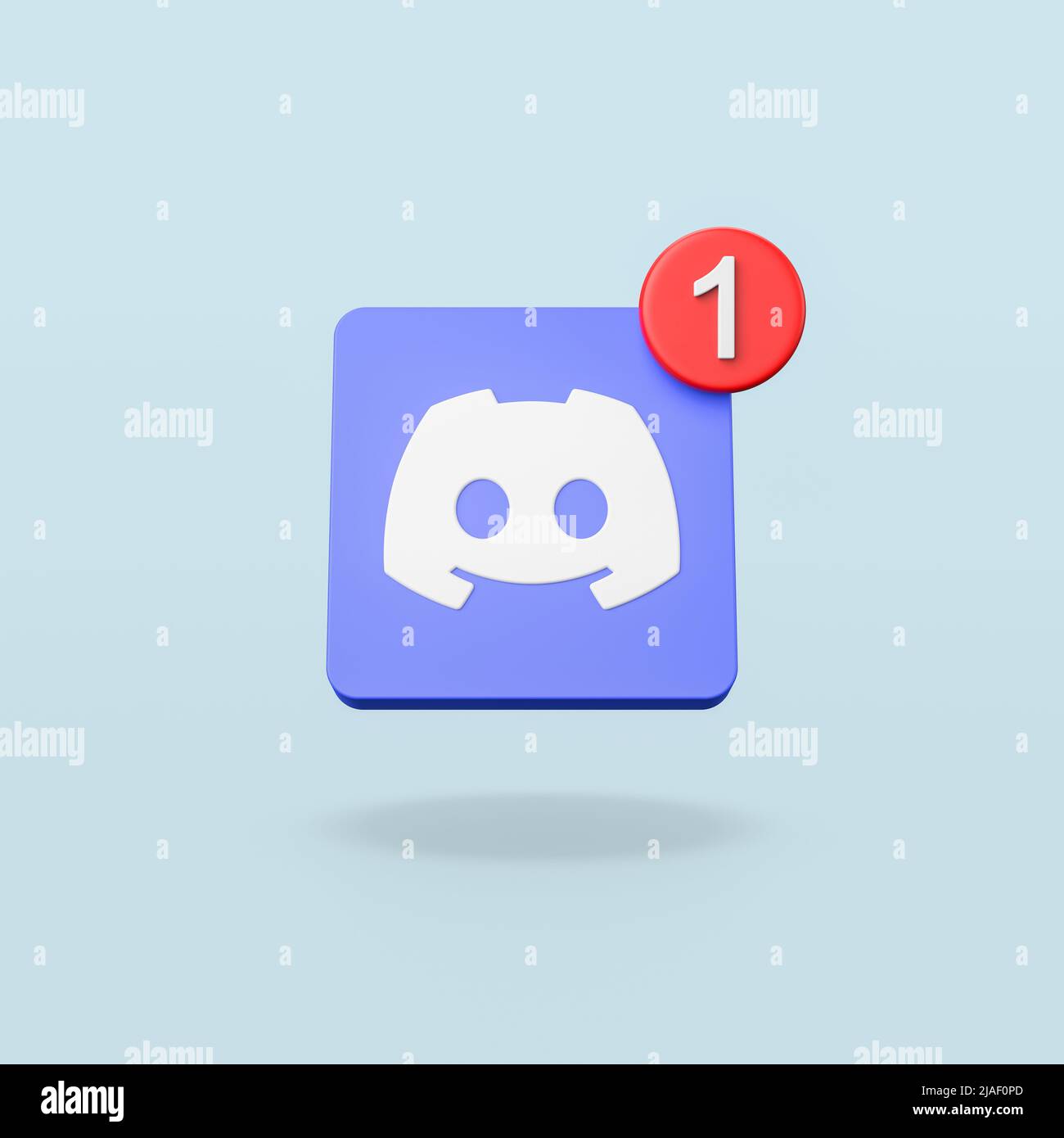 Discord Logo with Notification on Blue Background Stock Photo - Alamy