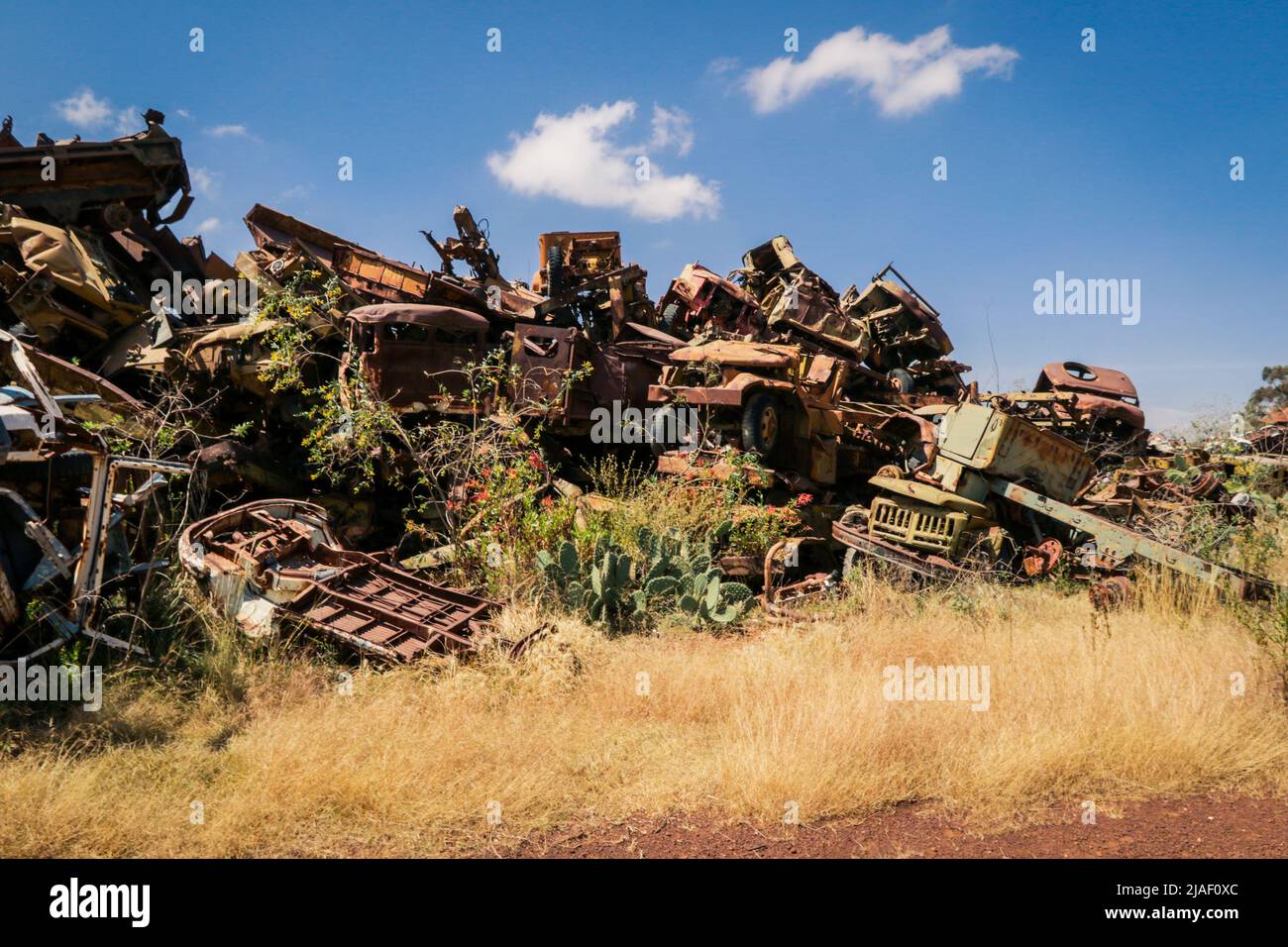 Abandoned Army Tanks on the Tank Graveyard in Asmara, Eritrea Stock ...