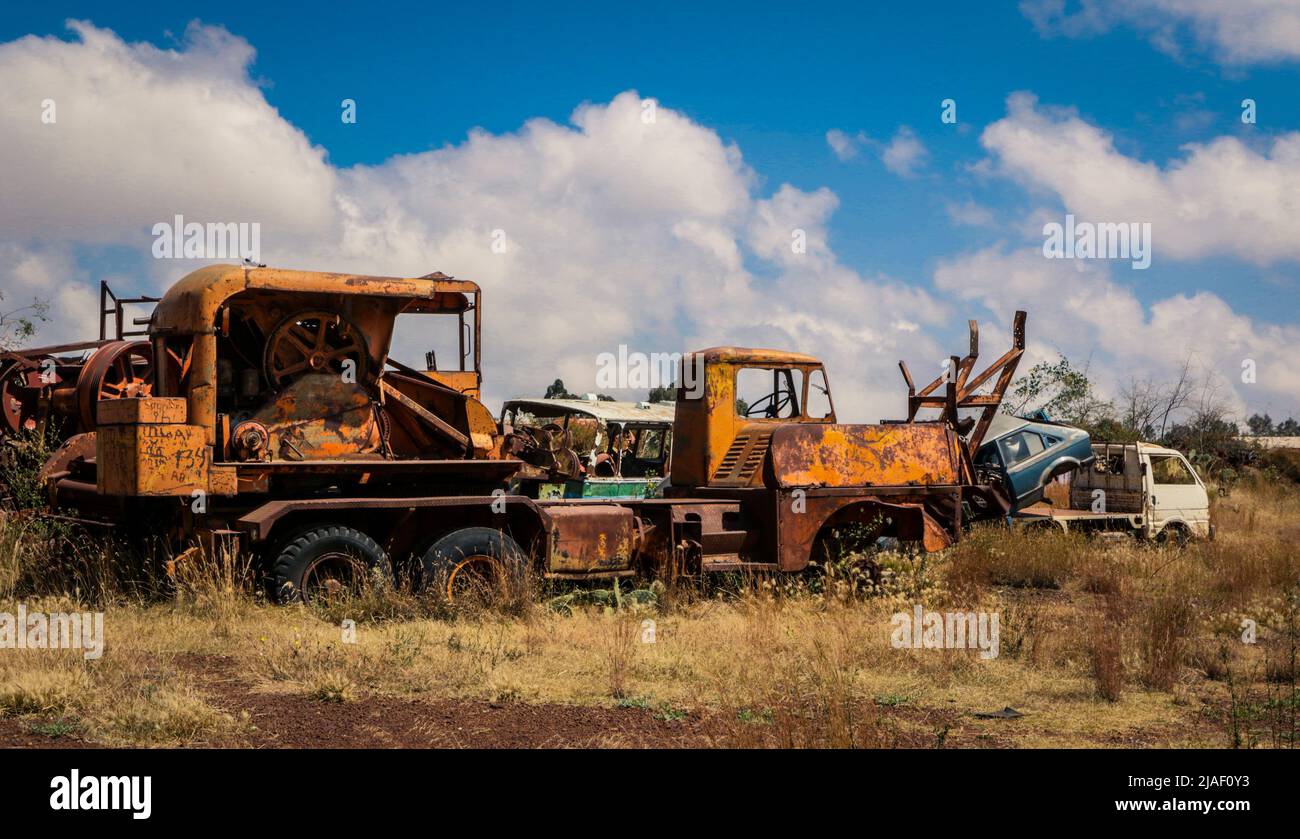 Abandoned Army Tanks on the Tank Graveyard in Asmara, Eritrea Stock ...