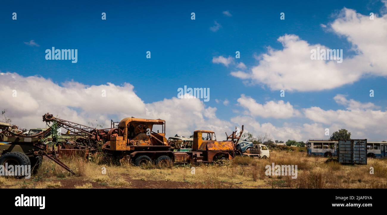 Abandoned Army Tanks on the Tank Graveyard in Asmara, Eritrea Stock ...