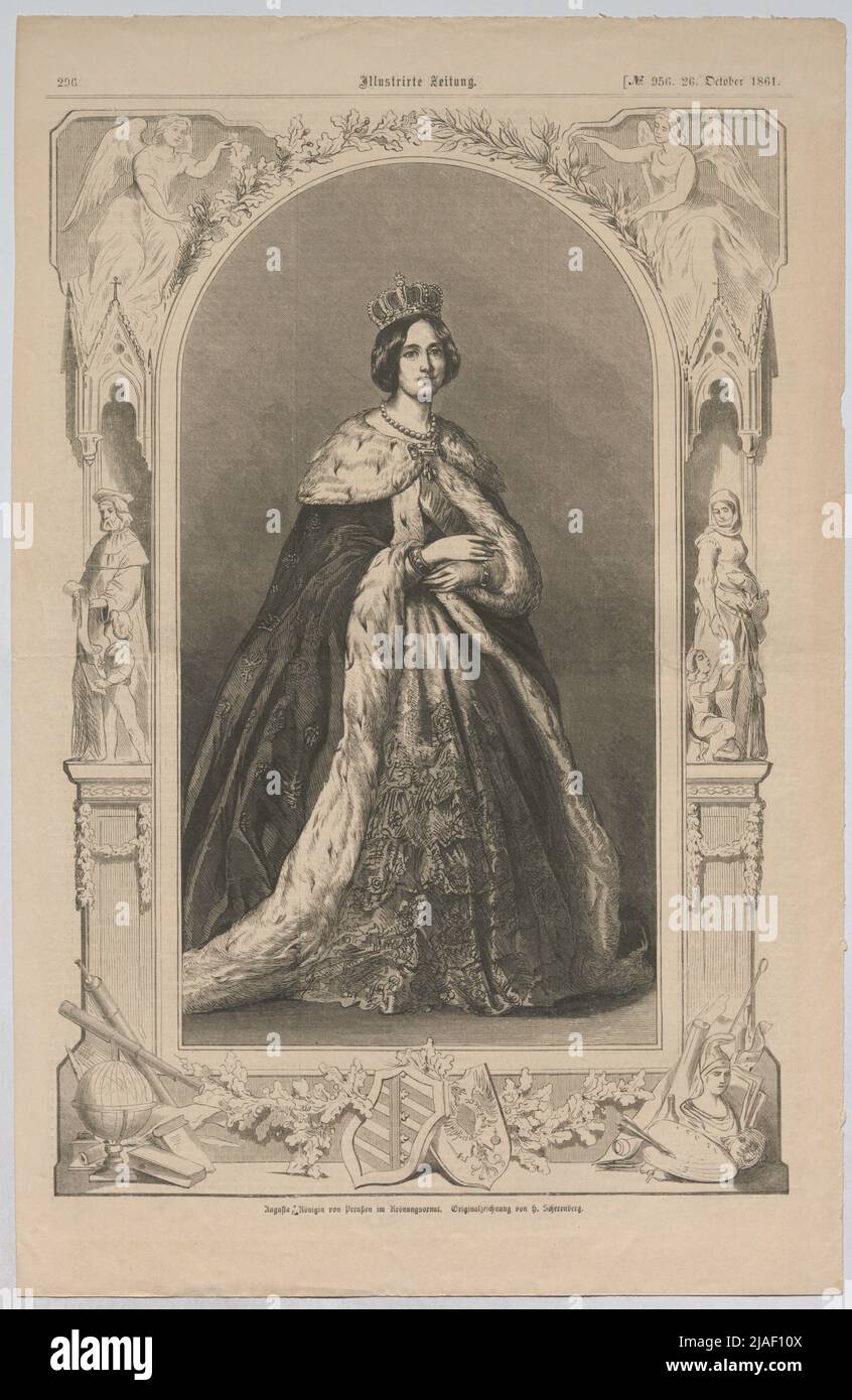 Augusta, Queen of Prussia in the coronation ornate (from "illustrated ...