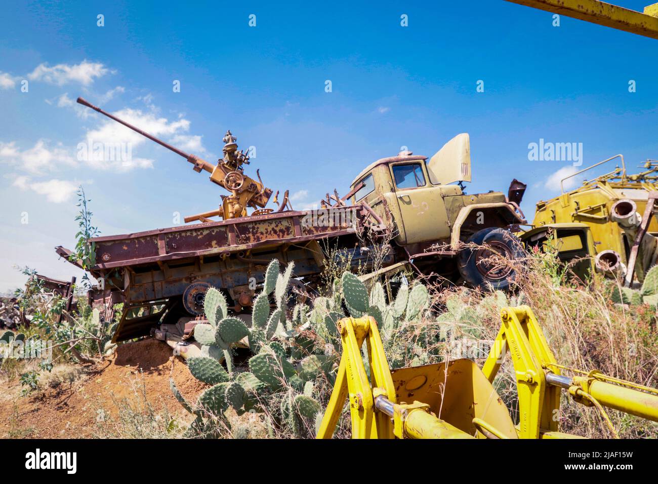 Abandoned Army Tanks on the Tank Graveyard in Asmara, Eritrea Stock ...