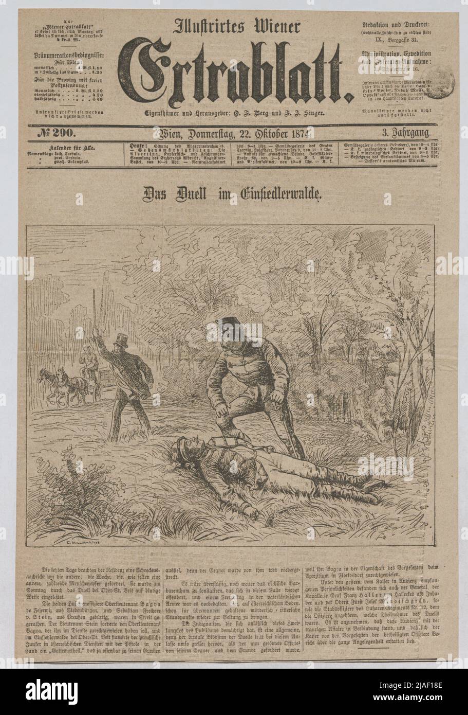 The duel in the hermitors; Bagya de Fejerwiz, Sebastian Freiherr von ...