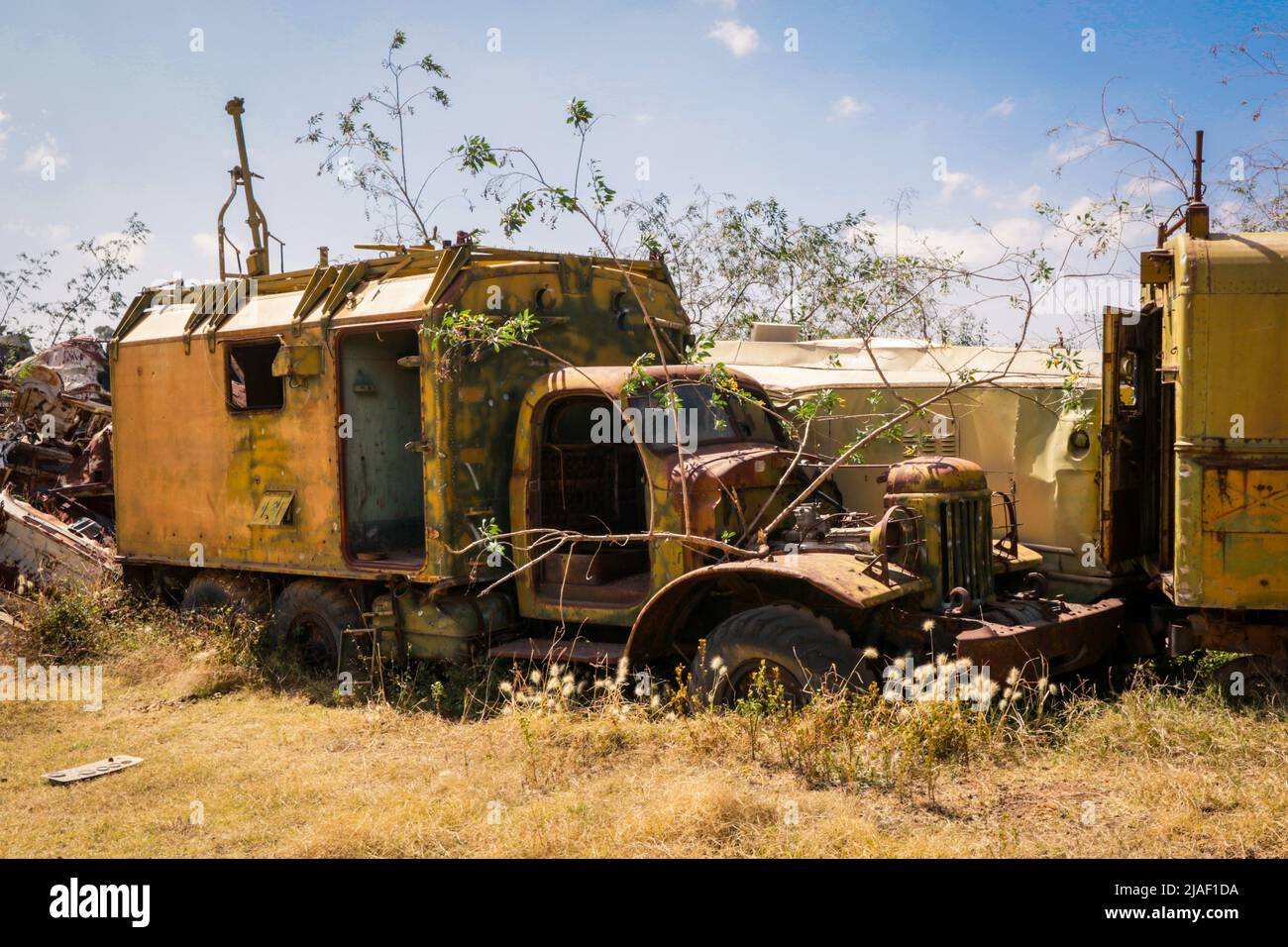 Abandoned Army Tanks on the Tank Graveyard in Asmara, Eritrea Stock ...