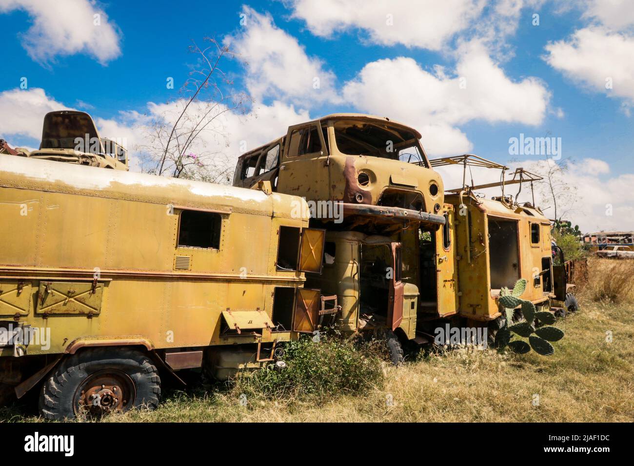 Abandoned Army Tanks on the Tank Graveyard in Asmara, Eritrea Stock ...