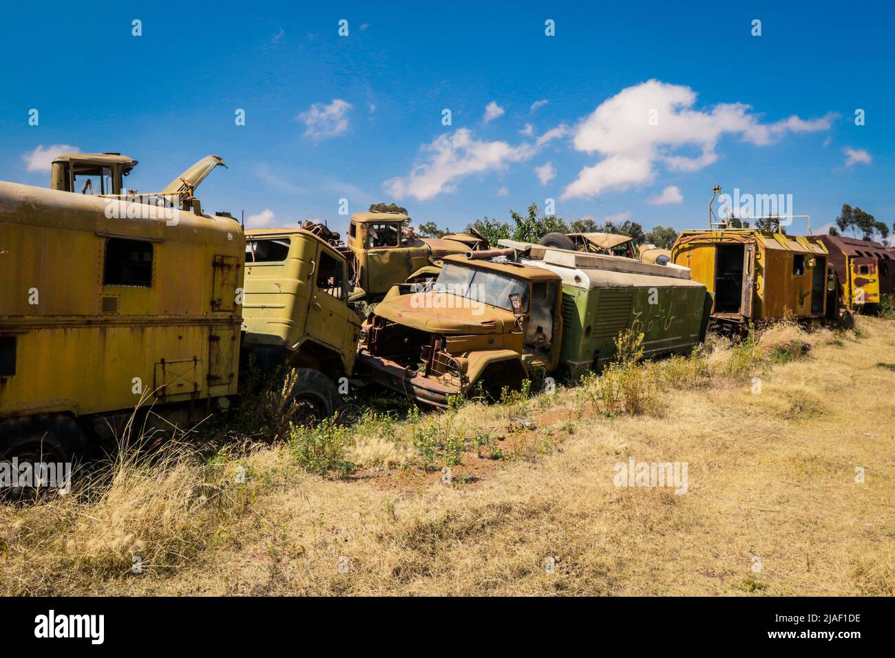 Abandoned Army Tanks on the Tank Graveyard in Asmara, Eritrea Stock ...