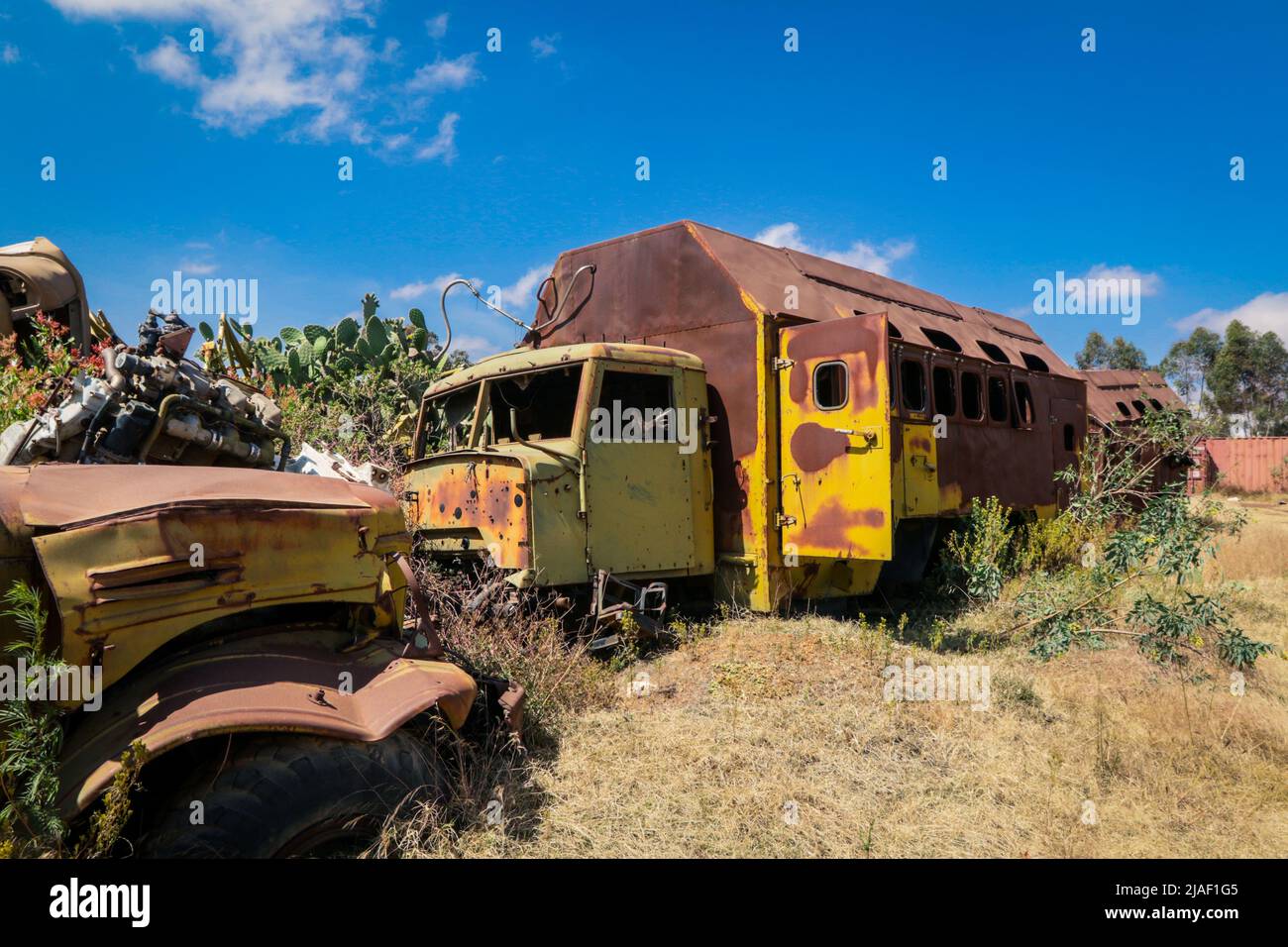 Abandoned Army Tanks on the Tank Graveyard in Asmara, Eritrea Stock ...