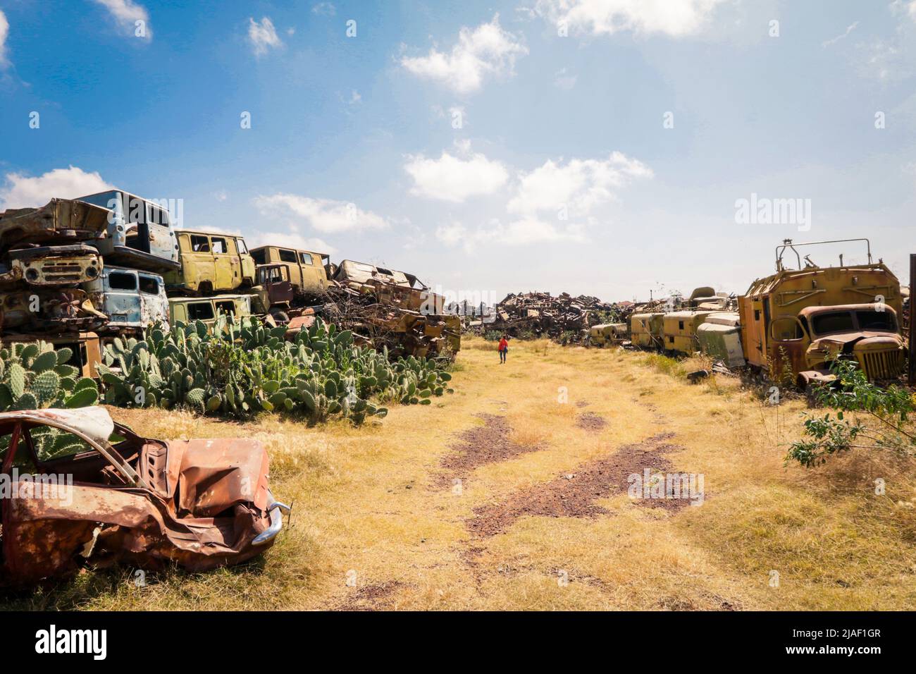 Abandoned Army Tanks on the Tank Graveyard in Asmara, Eritrea Stock ...